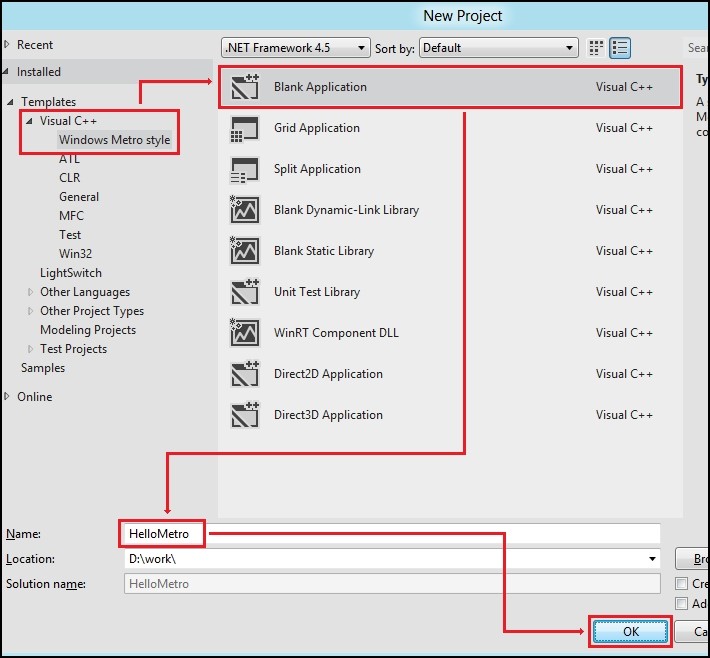 팁스소프트 > MFC/API 가이드 > [MetroApp] VS11을 사용하여 Metro App 프로젝트 생성하기